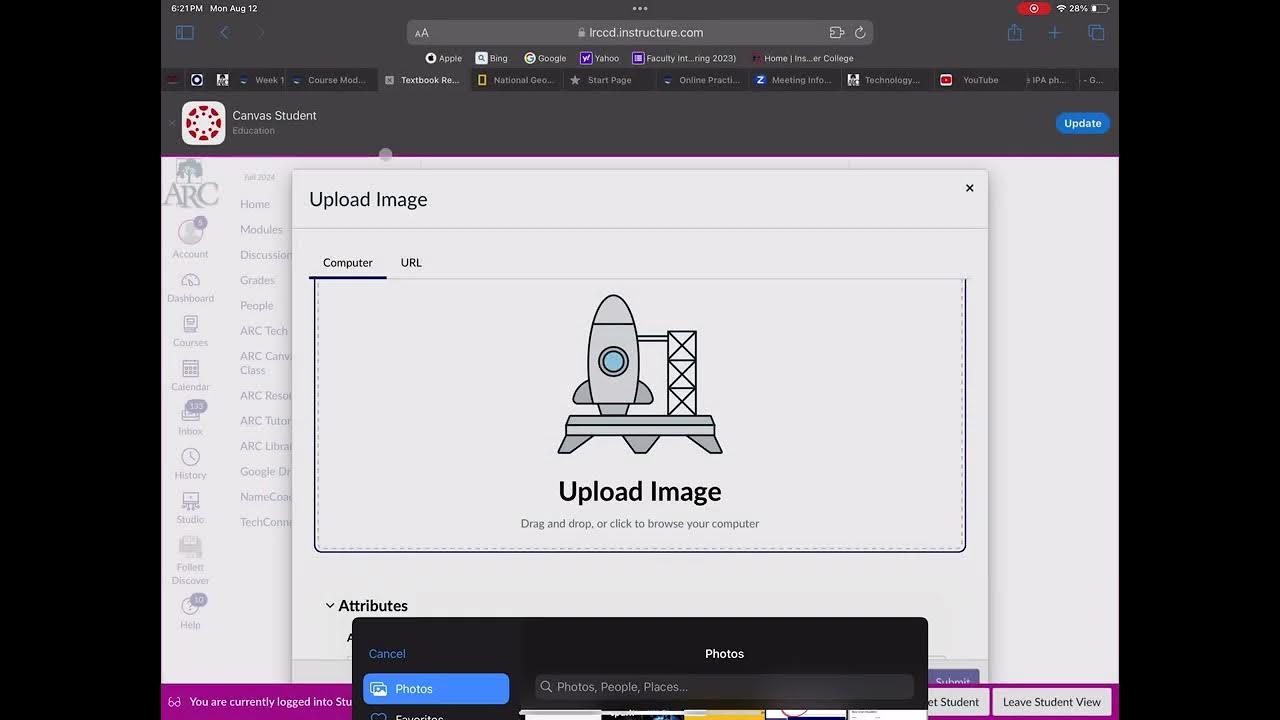 Embedding/Uploading a picture for a Canvas Quiz question - YouTube