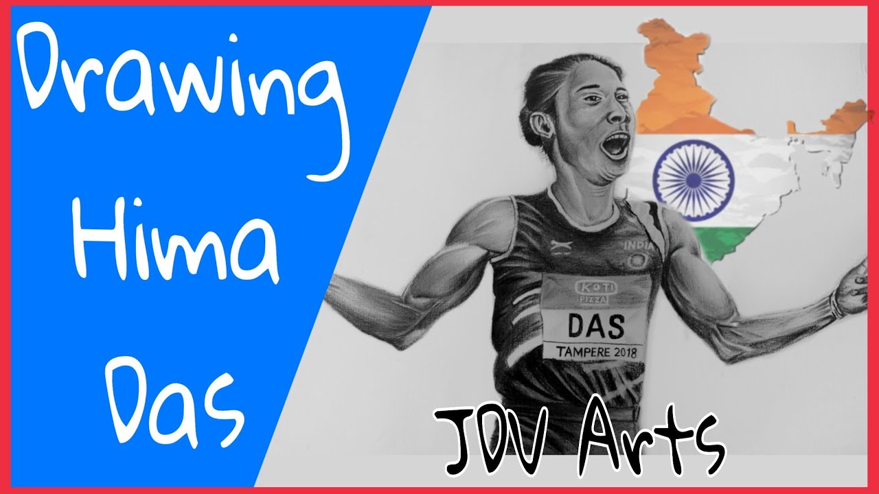 Drawing Hima Das the athletics [ Dhing Express ] with graphite pencil ...