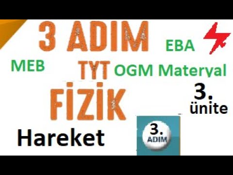 3 ADIM TYT Fizik | Hareket | 3. Adım | MEB | OGM Materyal | EBA | 3. Ünite | YKS | MSÜ Fizik