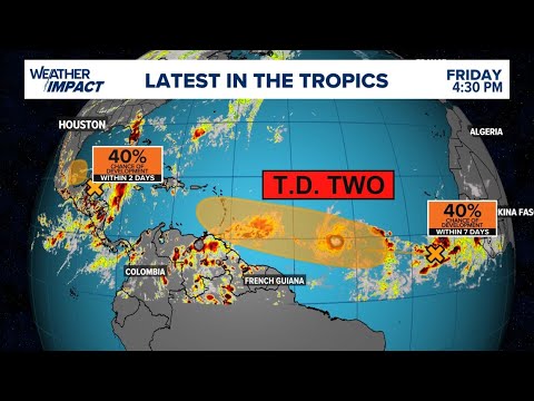 Tropical update: TD 2 in Atlantic moving west, expected to become a ...