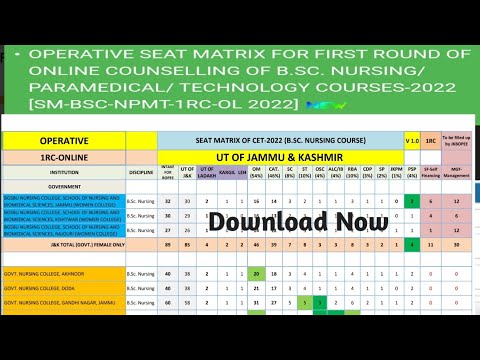 JKBOPEE RELEASES SEAT MATRIX FOR BSC NURSING, BSC PARAMEDICAL & BSC ...