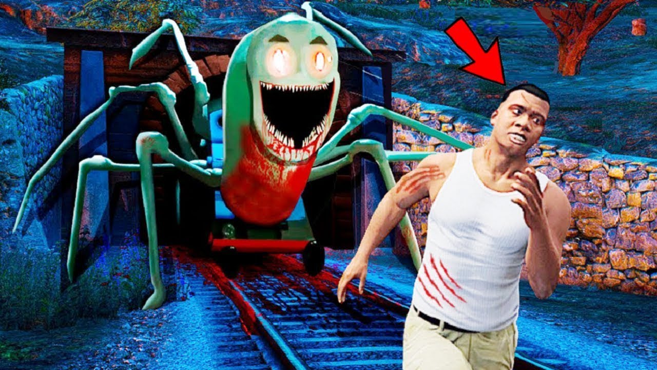 GTA 5 : CURSED THOMAS THE TRAIN KILLED FRANKLIN and SHINCHAN In GTA 5 ...