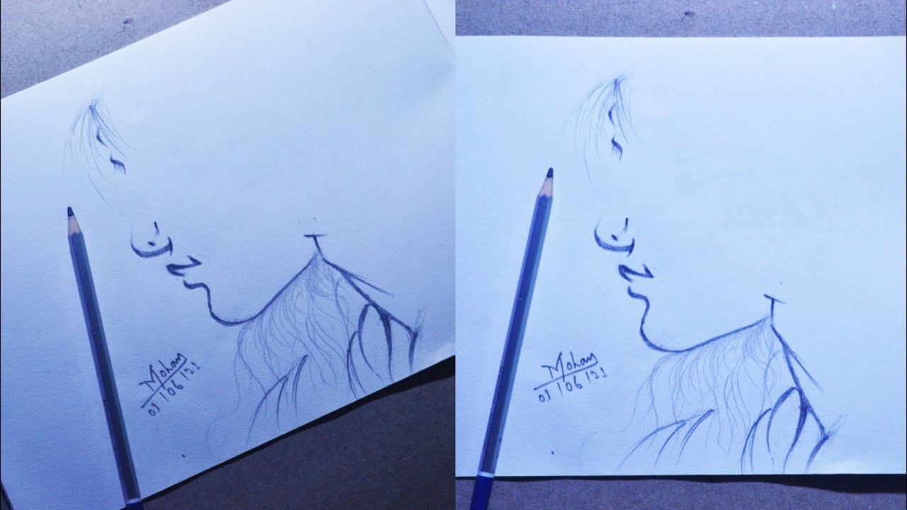 how to draw Said Face sketch for Beginners | said portrait girl | Mohan ...