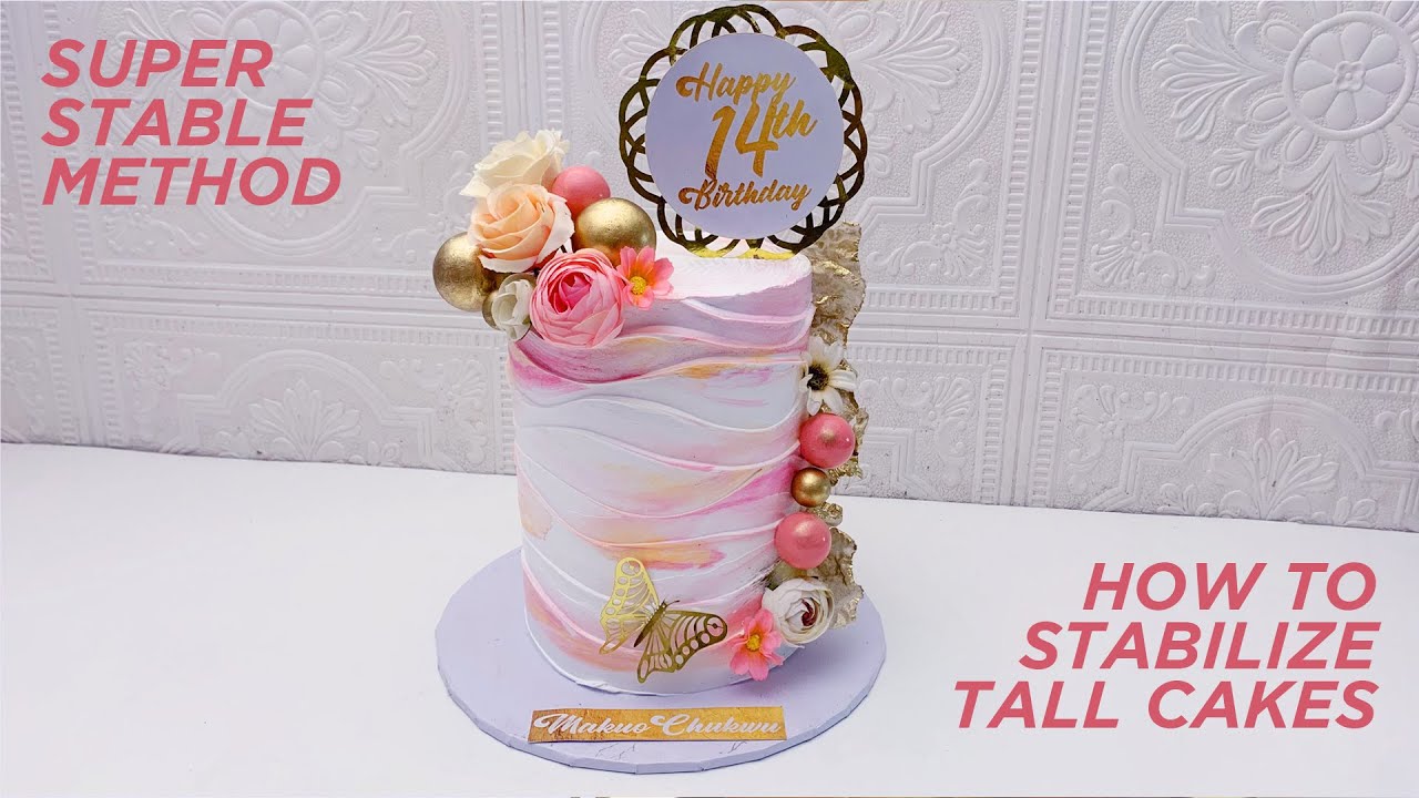 HOW TO MAKE A TALL WHIPPED CREAM CAKE + Wavy Cake Design. - YouTube