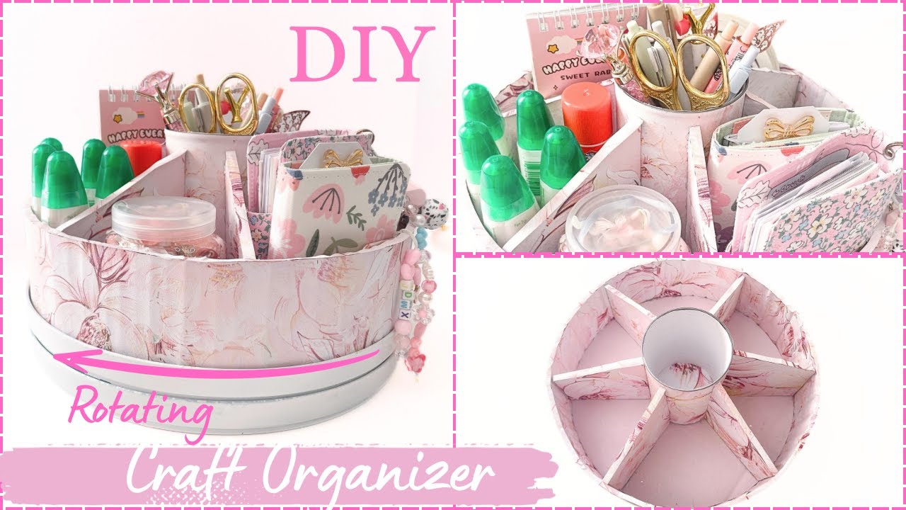 DIY Rotating Craft Organizer - YouTube