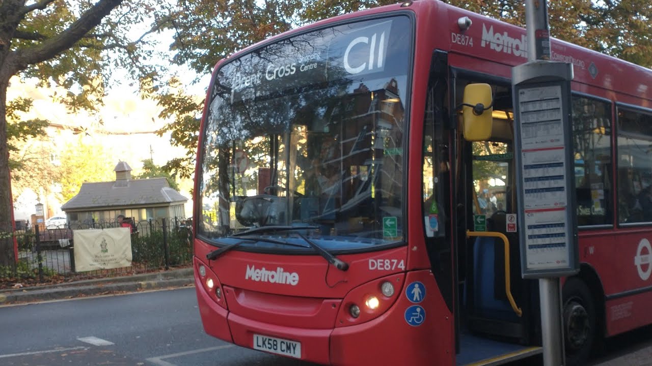 Soon to be electric, Metroline London DE874 on bus route C11 - YouTube