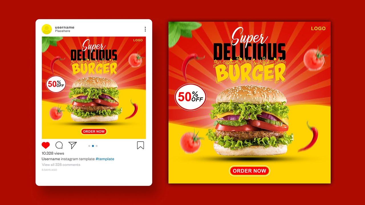 Design Fast Food Poster in Photoshop | Photoshop Tutorial - YouTube