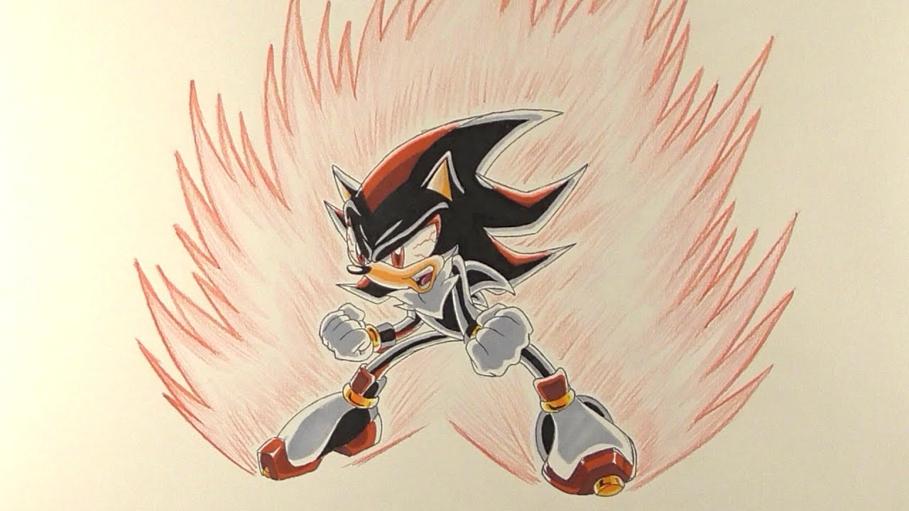 Drawing Shadow the Hedgehog Power Up To Kaioken! (Timelapse) - YouTube