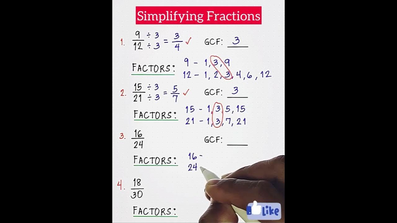 SHORTCUT TO SIMPLIFYING FRACTIONS - YouTube