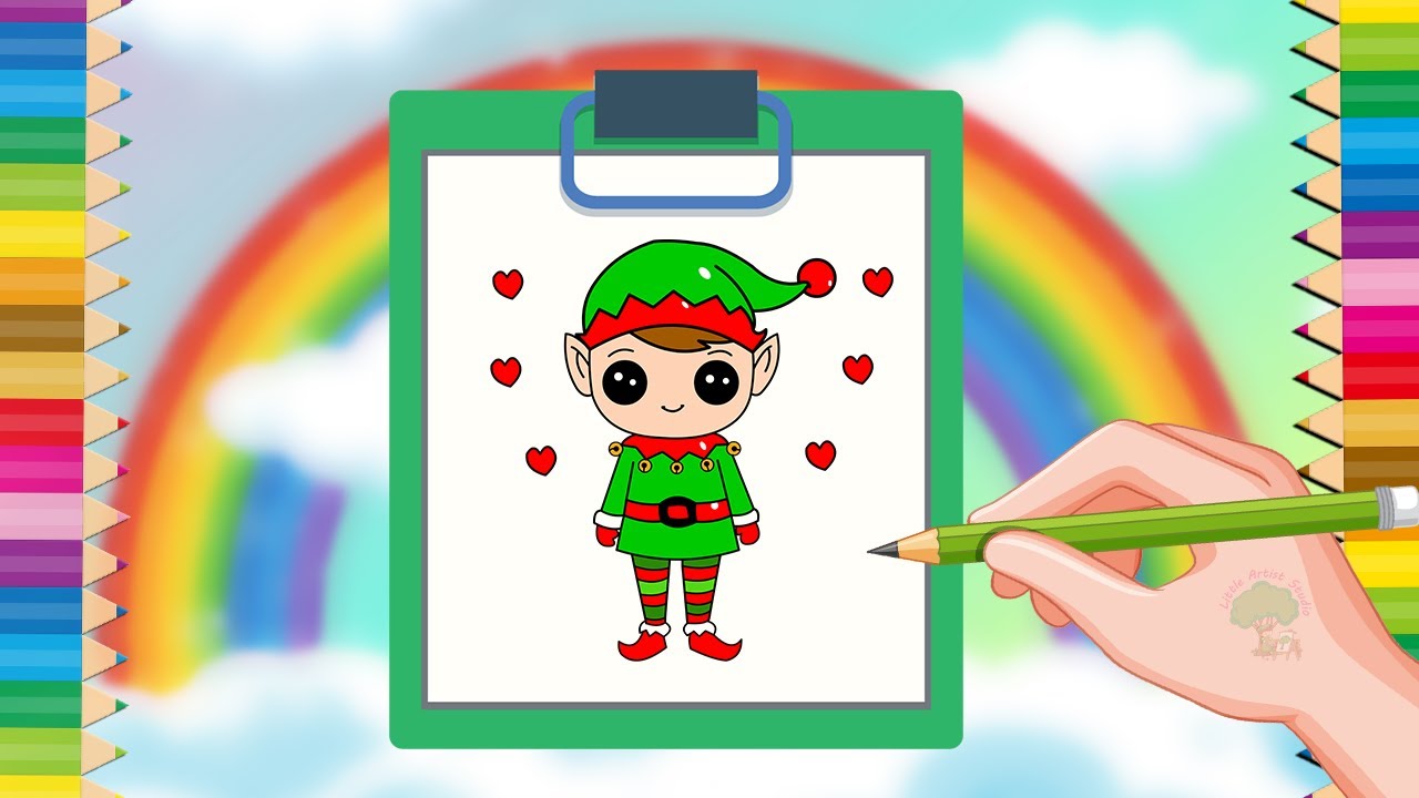 How to Draw a Christmas Elf 🧝‍♂️ | Easy Elf Drawing Step by Step for ...