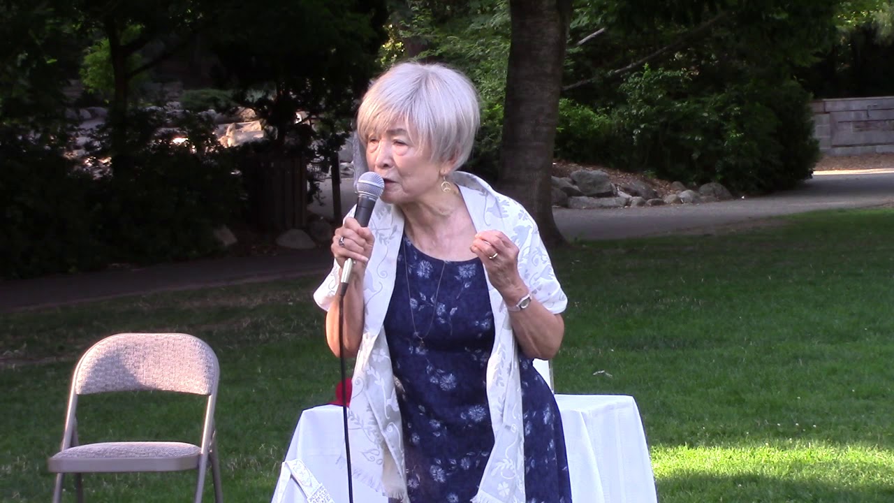 Hideko Tamura speaking at the 2017 Hiroshima/Nagasaki Vigil in Ashland ...