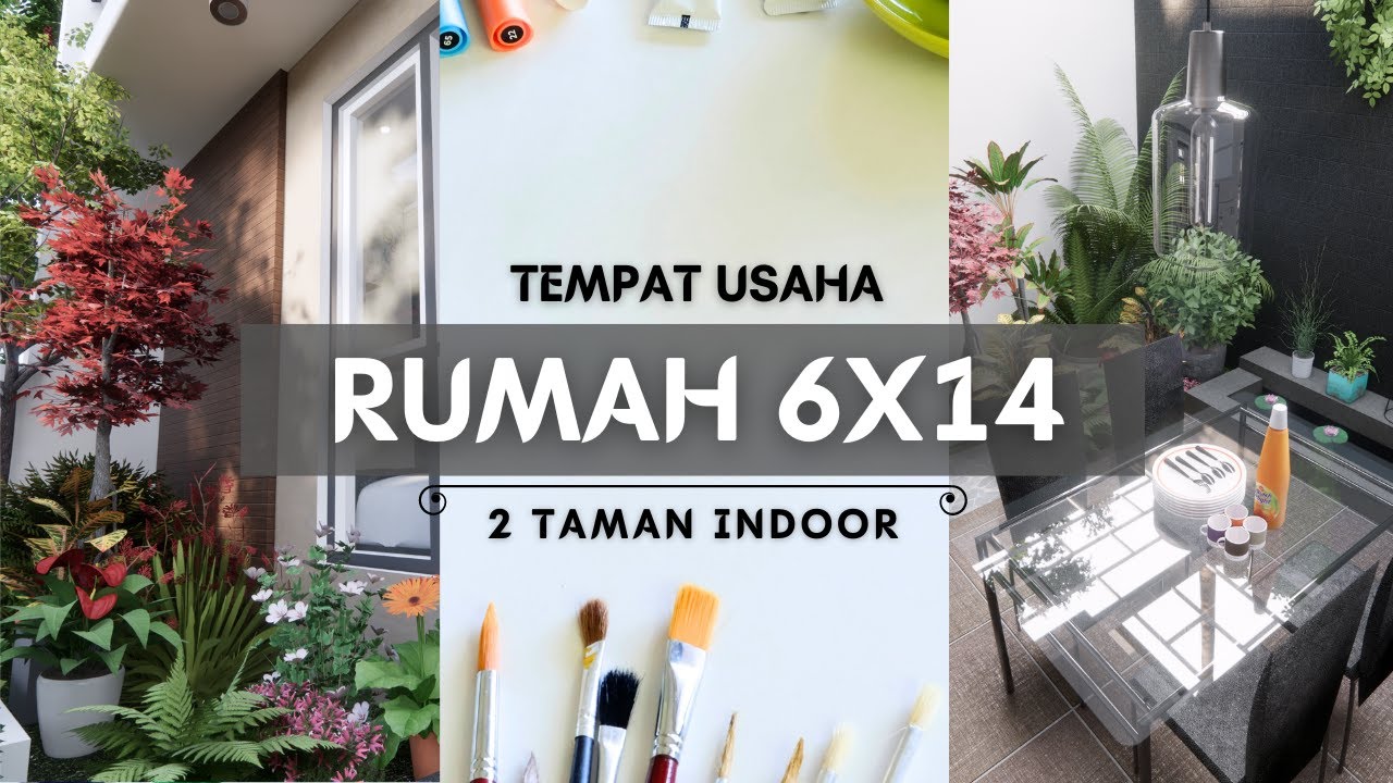 Ep07- Denah Rumah 6x14 minimalis lengkap dengan Opsi kios depan rumah ...