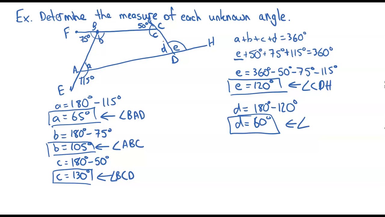 Angle Relationships in Quadrilaterals (7.2) - YouTube