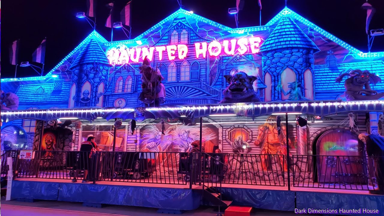 Haunted House Dark Ride Attraction POV Ride On & Walkaround Tour at San ...