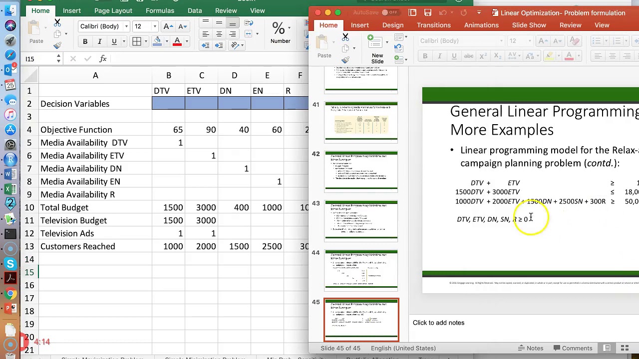 Linear Programming advertising campaign solution - YouTube