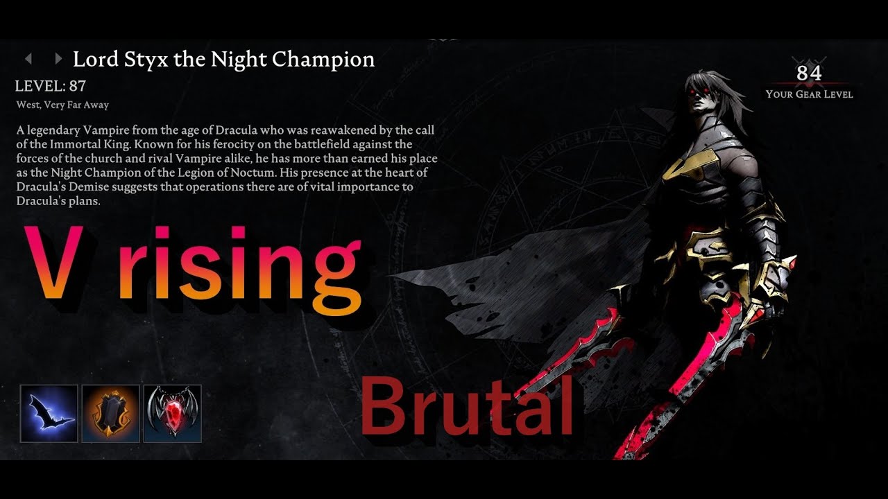 V rising No 53 Lord Styx the Night Champion #brutalmode - YouTube