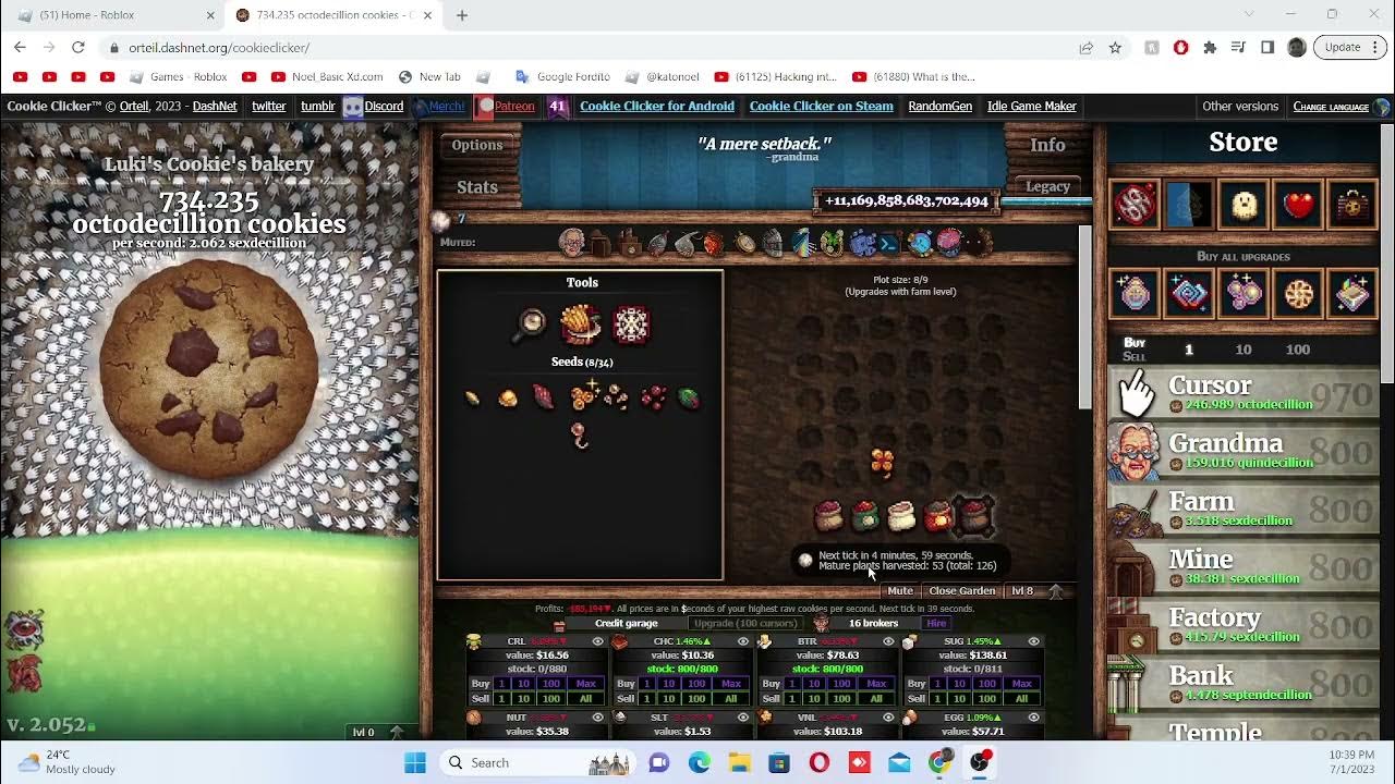 Collecting Golden Clover Seed From Cookie Clicker - YouTube