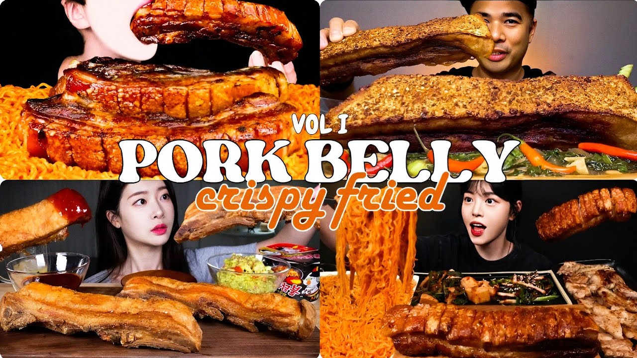 Mukbangers Savoring the Perfectly CRISPY PORK BELLY | ASMR Mukbang ...