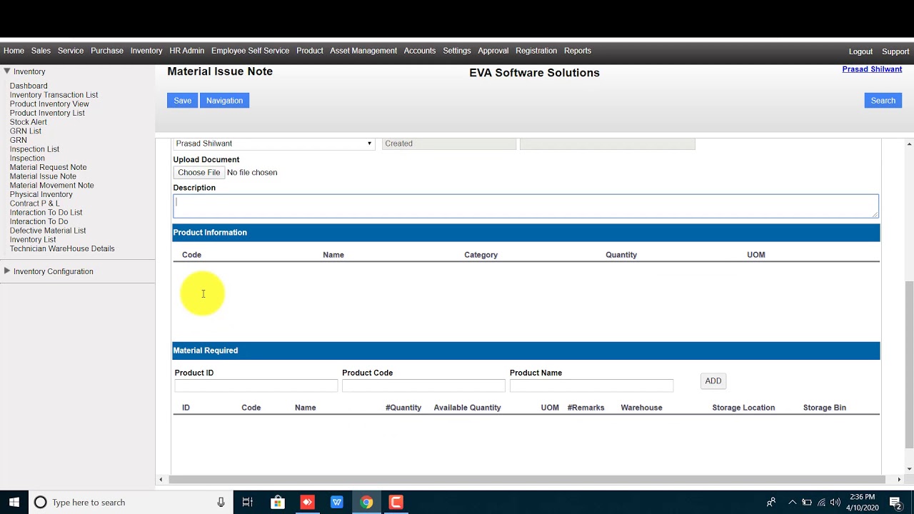 How to issue material for consumption or usage material issue note (MIN ...