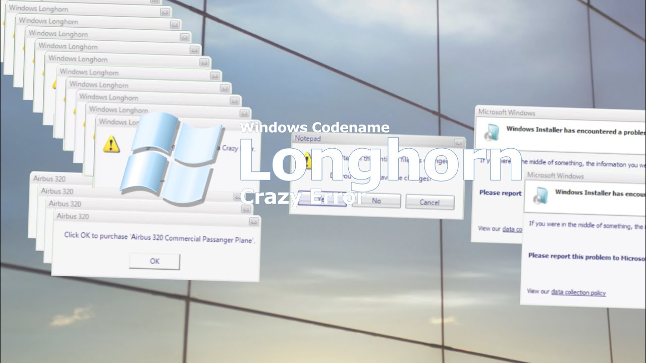 Windows Codename Longhorn Crazy Error (Vista Beta) - YouTube