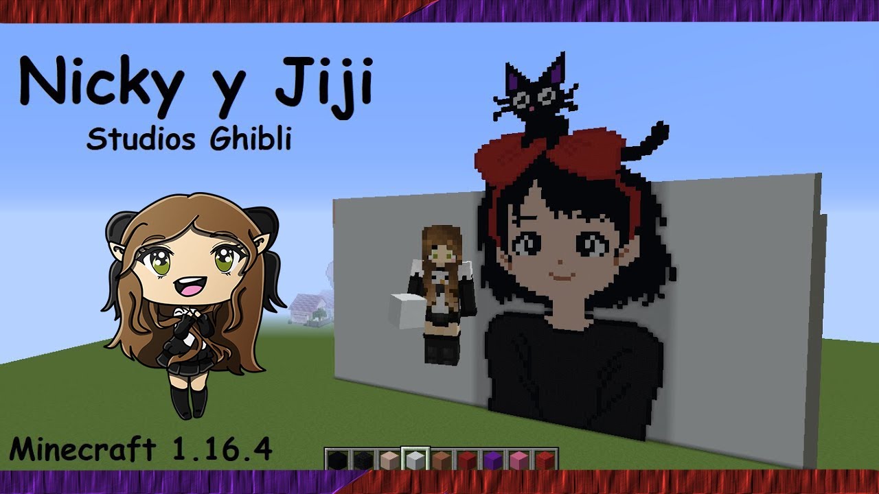 🌟 Increíble Pixel Art de Nicky y Jiji de Studios Ghibli en Minecraft! 🐱 ...