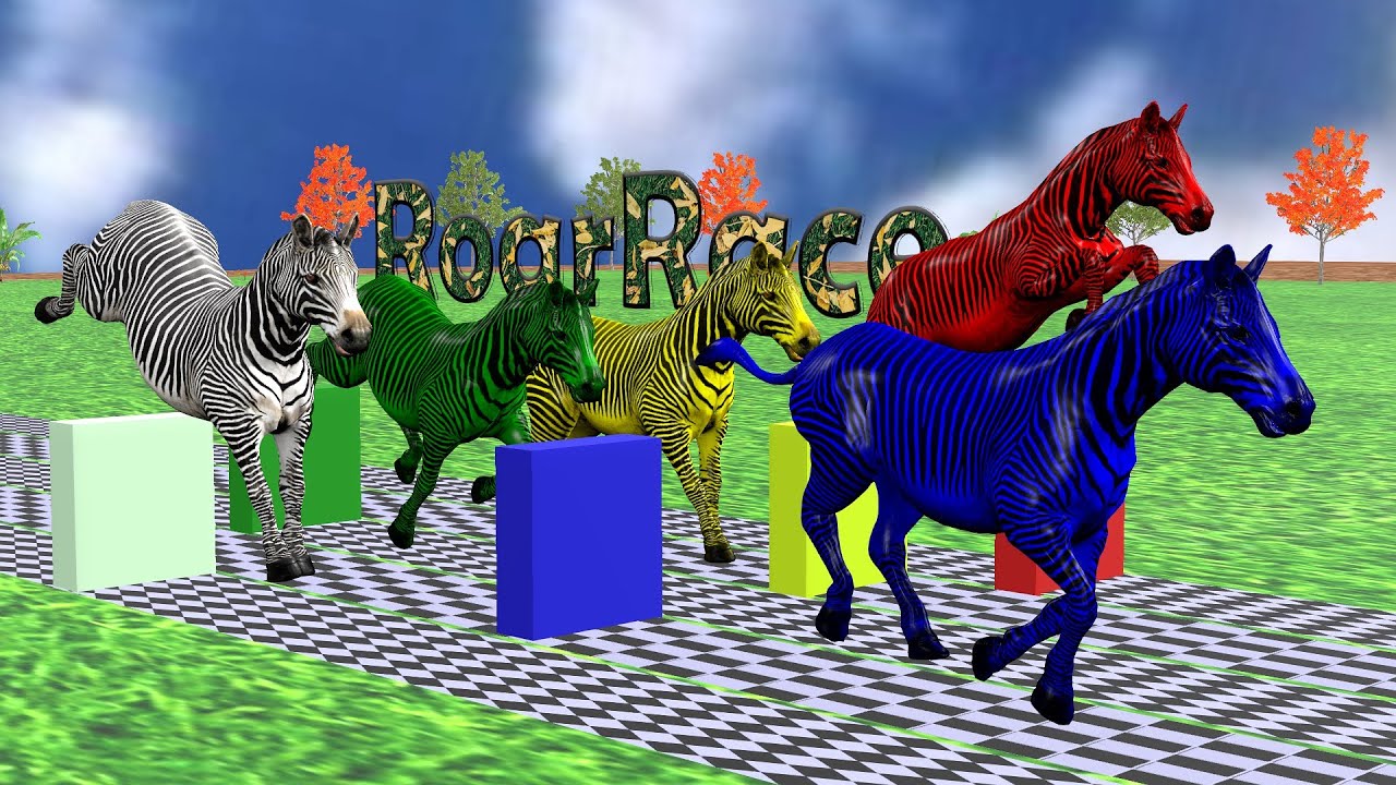 Zebra Race in Rainy Day, Epic Animal Racing - Roar Race - YouTube