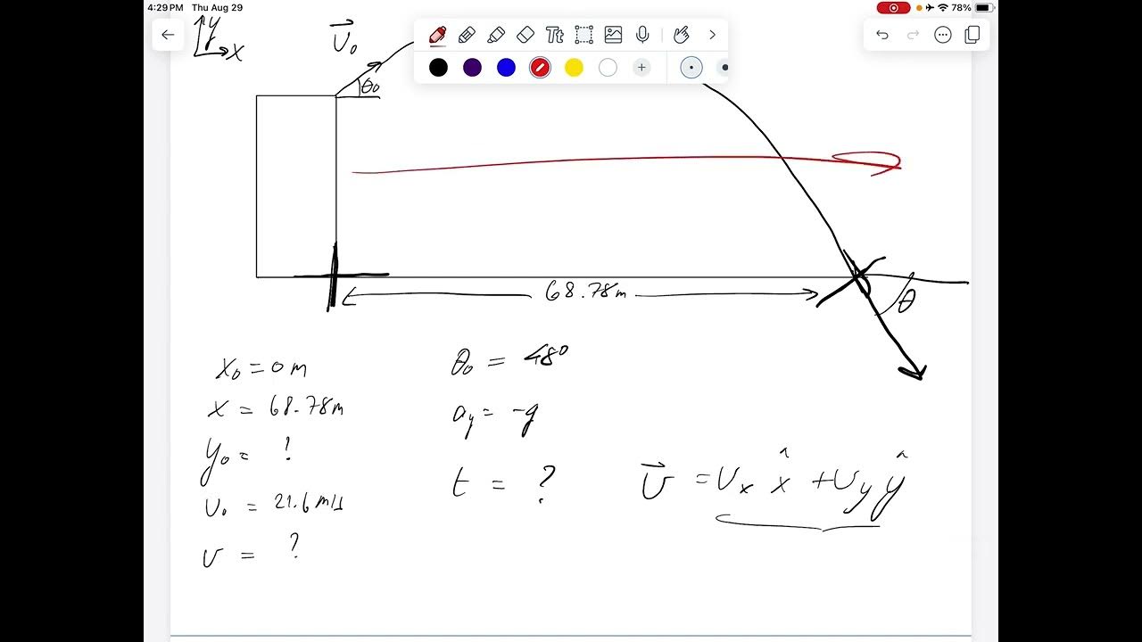 Projectile Motion Example Problem 1 - YouTube
