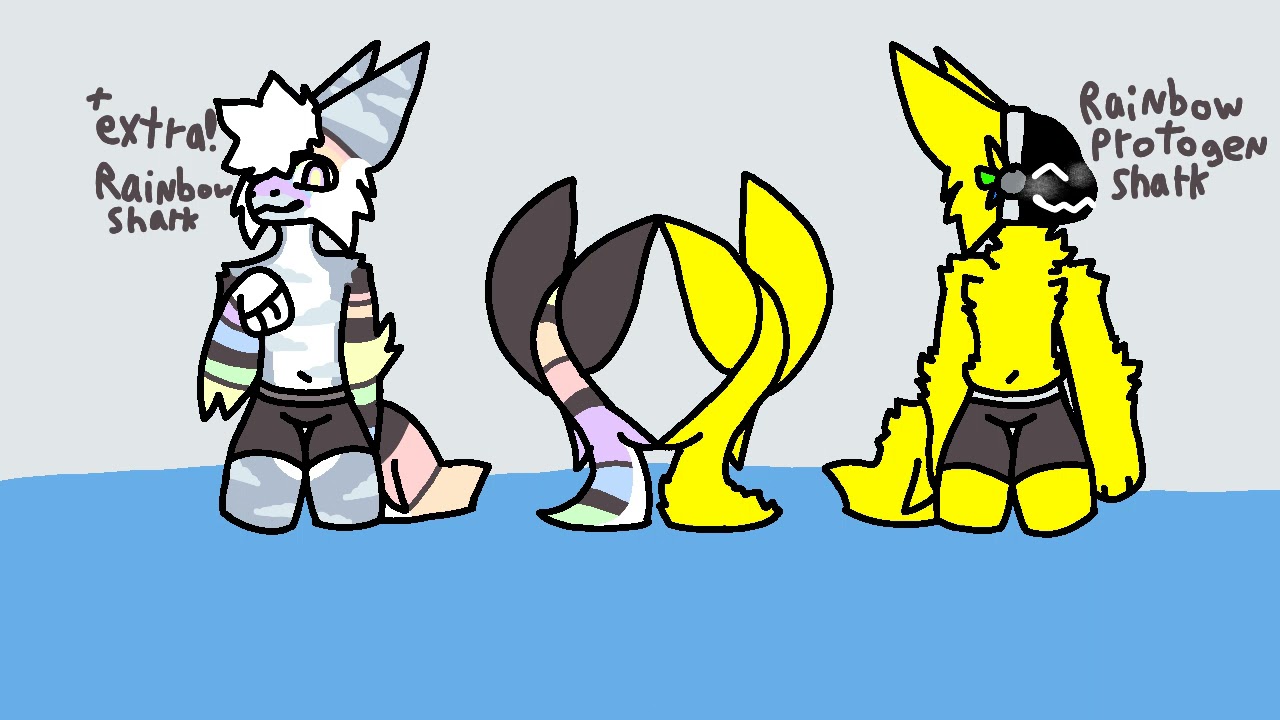 Rainbow protogen shark transfur (request) - YouTube