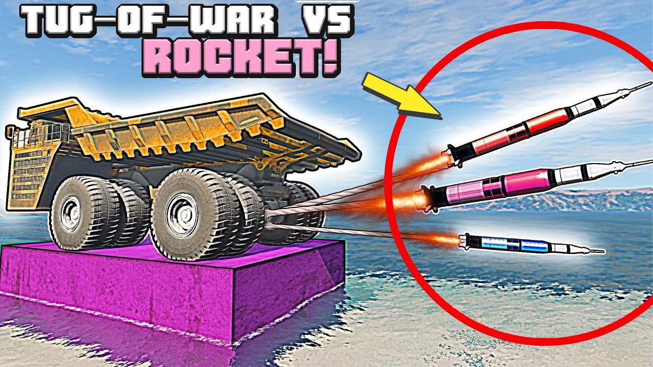 What vehicles will win a SPACE ROCKET in TUG OF WAR - BeamNG Drive ...