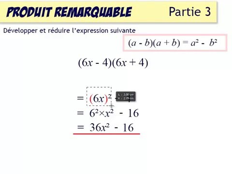 Calcul littéral 23 : produits remarquables : (a-b)(a+b) exercice type ...