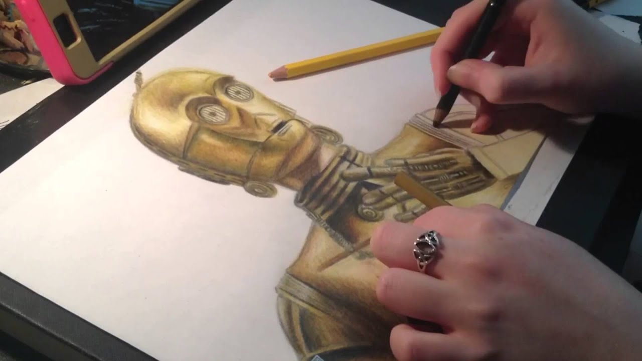 Drawing C-3PO from Star Wars! - YouTube