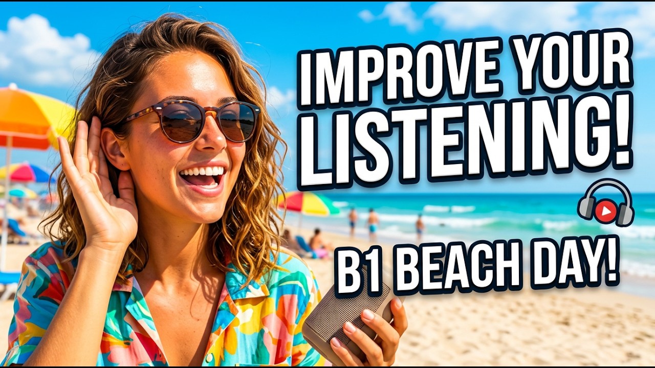 B1 English Listening Practice - A Day At The Beach! - YouTube