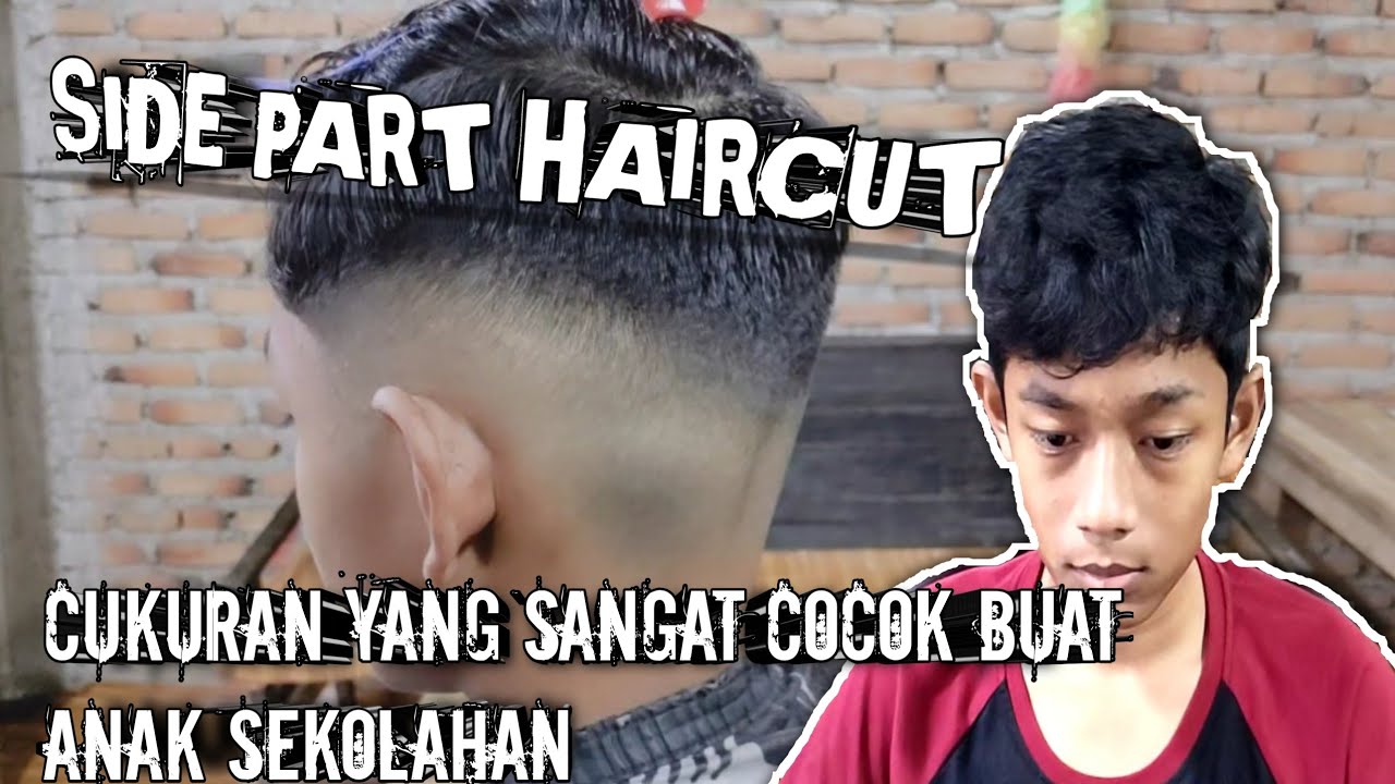 Cukur rambut rapi anak sekolah side part - YouTube
