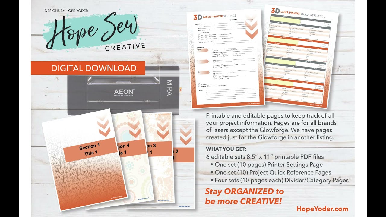 Laser Settings Log Sheet HopeYoder - YouTube