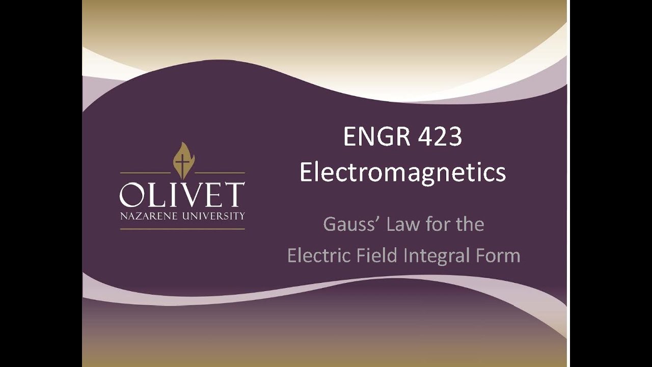 Gauss Law for Electric Fields Integral Form - YouTube