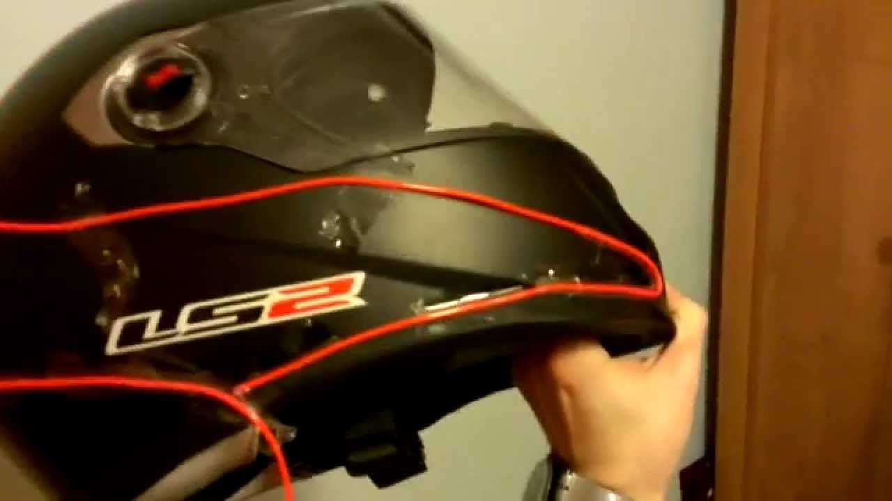 Tron light helmet - electroluminescent wire - YouTube