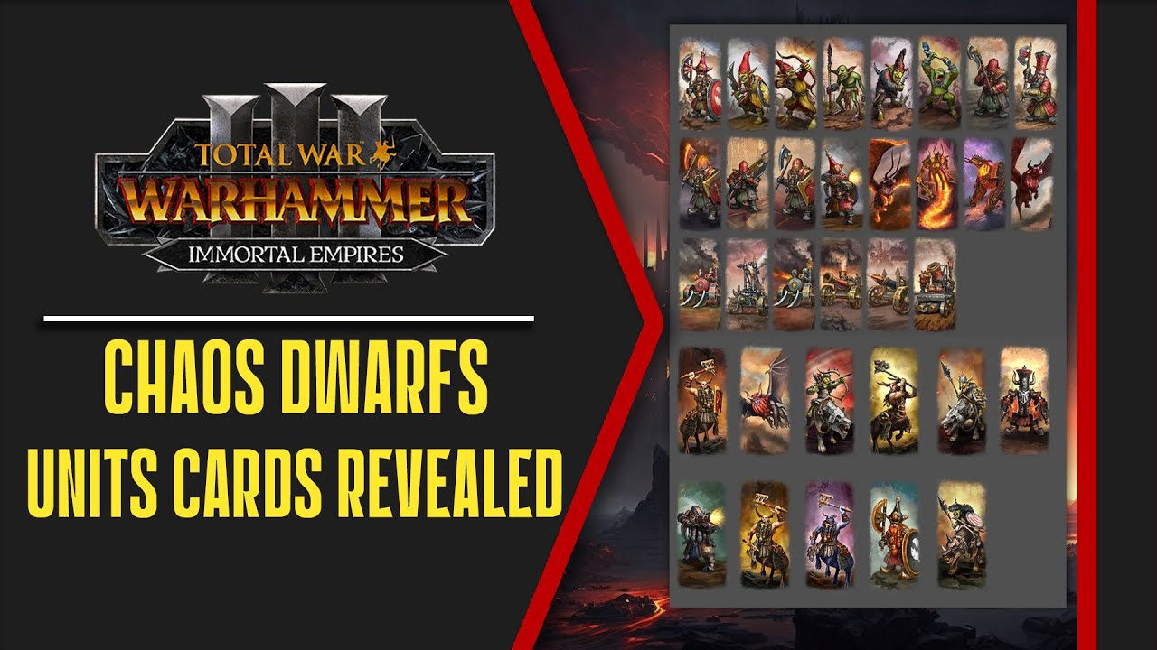 Total War Warhammer 3 // Chaos Dwarfs Units Cards Showcase - YouTube