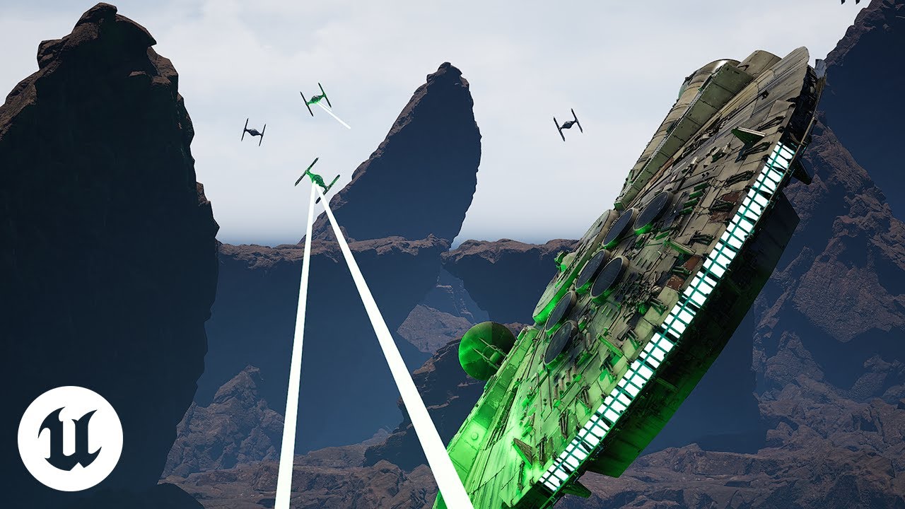 Star Wars Millennium Falcon in Unreal Engine - Flight Animation - YouTube