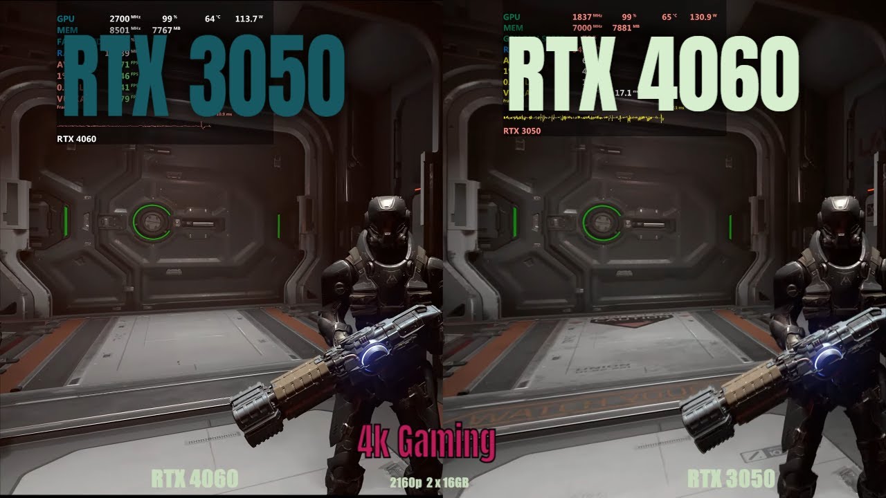 RTX 4060 vs RTX 3050 Gaming 4k - YouTube