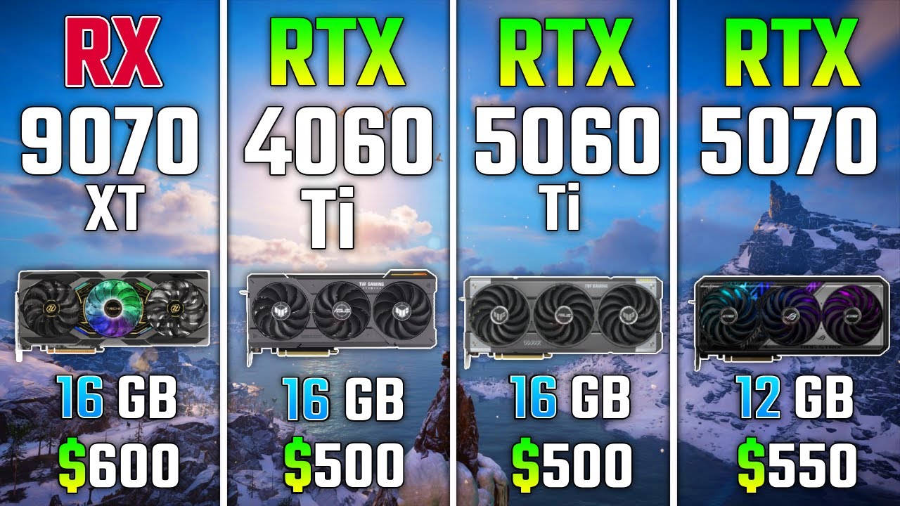 RX 9070 XT vs RTX 4060 Ti vs RTX 5060 Ti vs RTX 5070 | Test in 7 Games ...