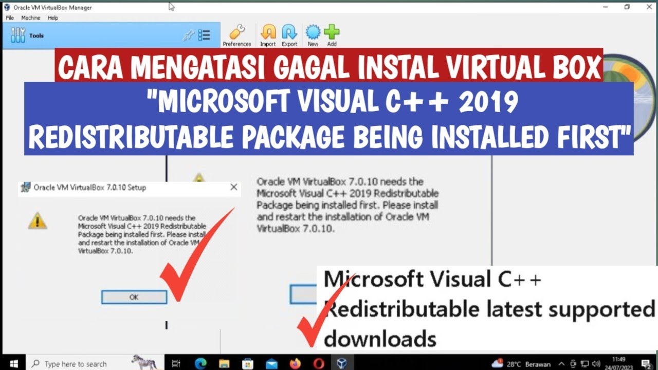 CARA MENGATASI GAGAL INSTALASI VIRTUAL BOX "MICROSOFT VISUAL C++ 2019 ...