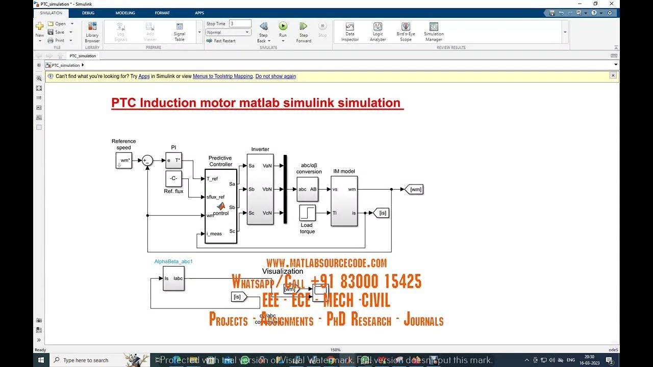 PTC Induction motor matlab simulink simulation #ptc #inductionmotor # ...