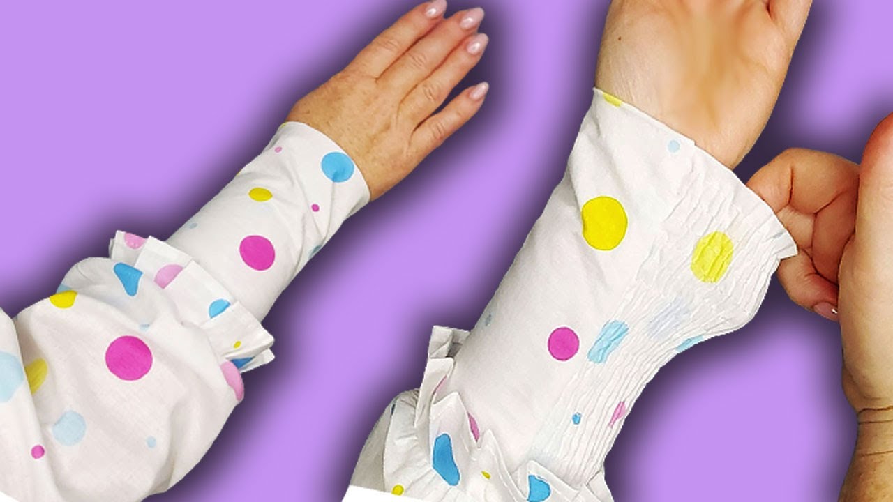 💥 Technique for sewing sleeves with a ruffle and a high elastic cuff 💥 ...