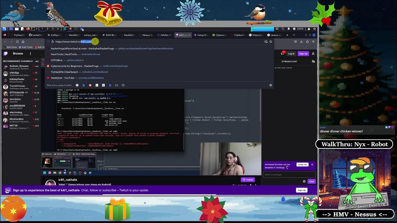 WalkThru - TryHackMe: Advent of Cyber - WalkThru - VulNyx: Robot - FreeHack - HackMyVM: Nessus ...