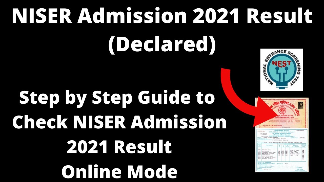 NISER Admission 2021 Result (Declared) - How to Check NEST 2021 Result ...