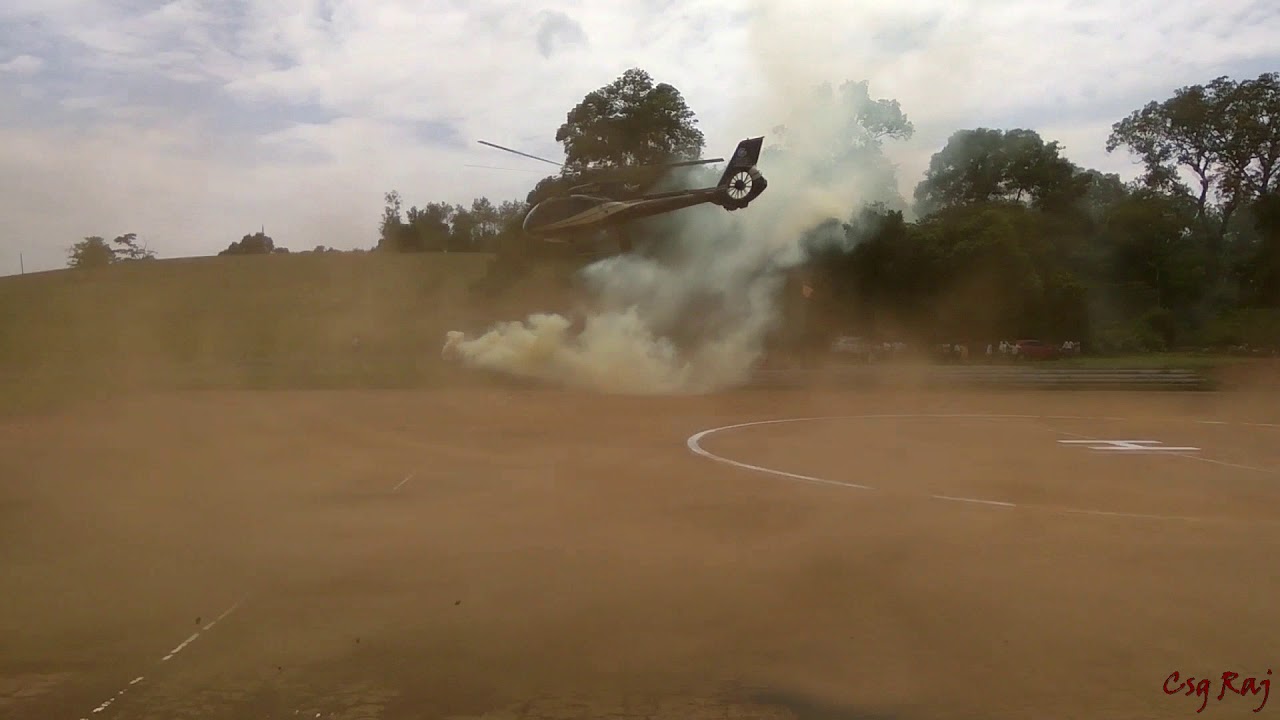Eurocopter EC130 Landing. Kakotuparambu Ground, Kodagu - YouTube