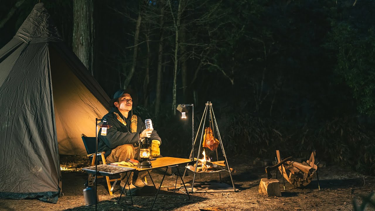 Cozy Solo Camping: Japanese Forest ASMR - YouTube