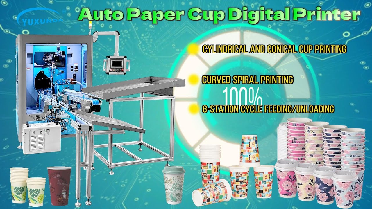 Digital Cup Printer with 8 station, Automatic loading and unloading ...