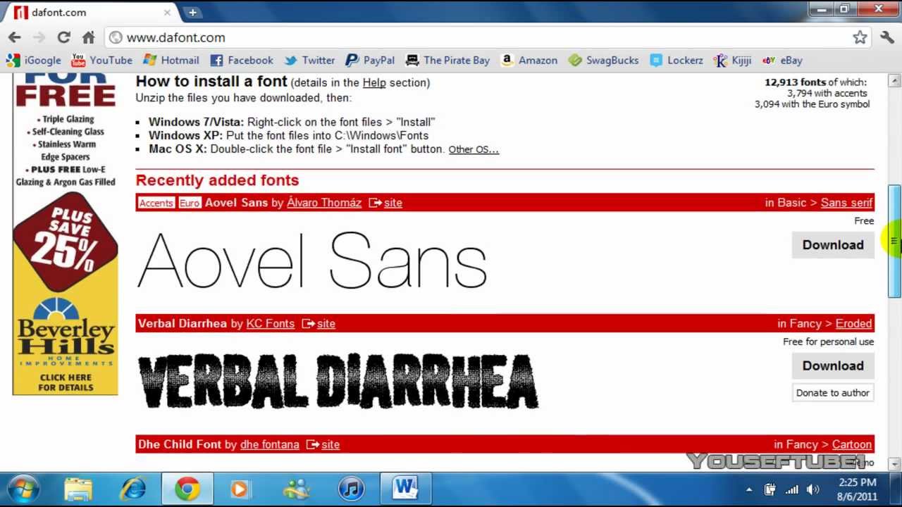 How To Get Fonts For Free - YouTube