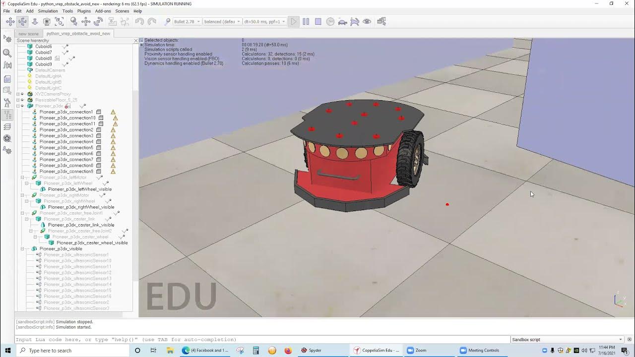 Python Multi Robot Obstacle Avoidance Using Coppeliaslim V Rep Robot Simulator Youtube